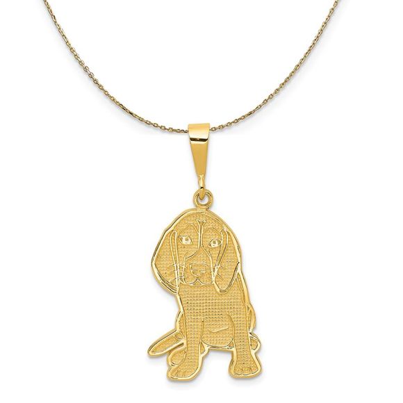 Black Bow Jewelry Co. | Jewelry | 4k Yellow Gold Beagle Necklace 2 Inch ...